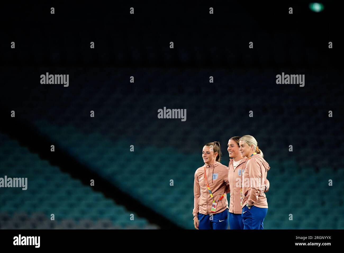 England's Ella Toone, Mary Earps and Alessia Russo during the walk ...