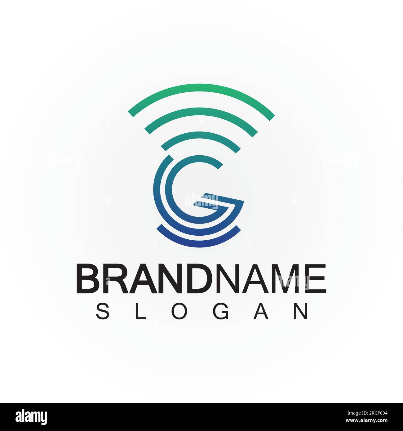 Letter G Signal Connect Circle Wireless Internet Wifi Logo Design ...