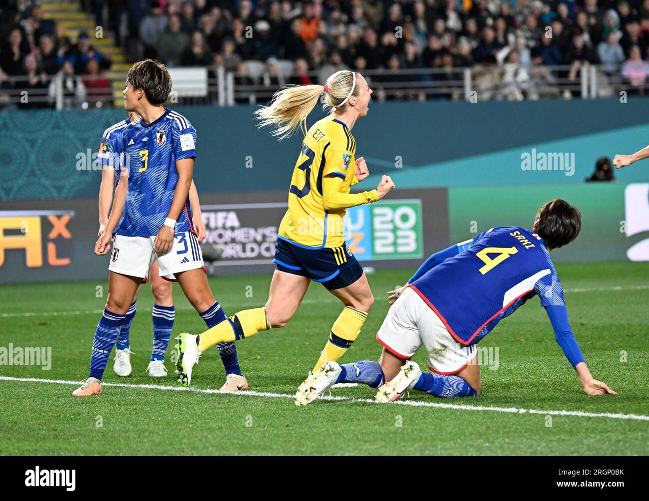 Sweden's Amanda Ilestedt (#13) celebrates her goal (0-1) during the ...