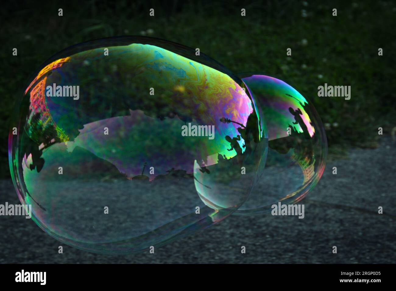 Memories of Childhood - Reflections in a Soap Bubble Stock Photo - Alamy