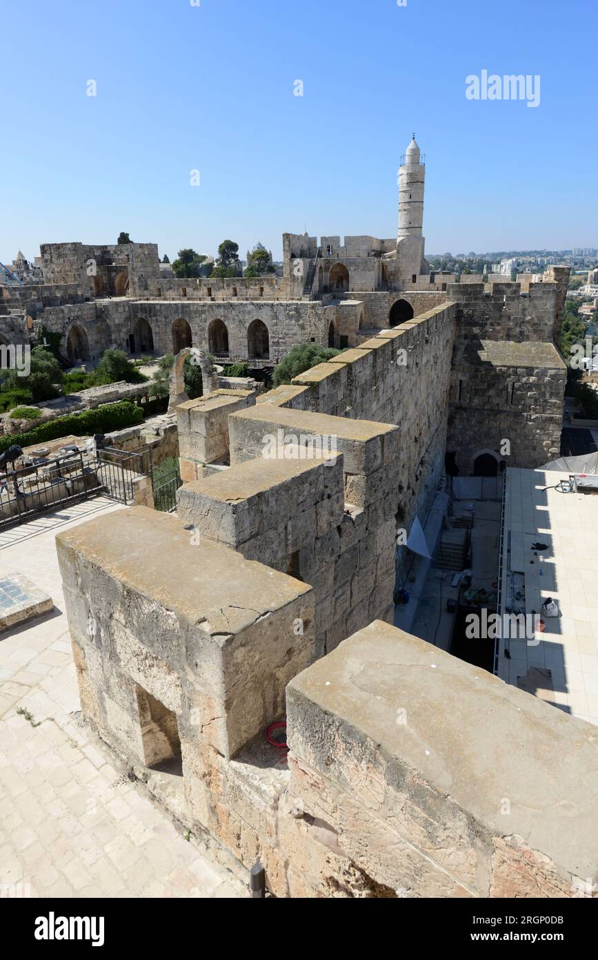 The iconic Tower of David in the old city of Jerusalem, Israel Stock ...