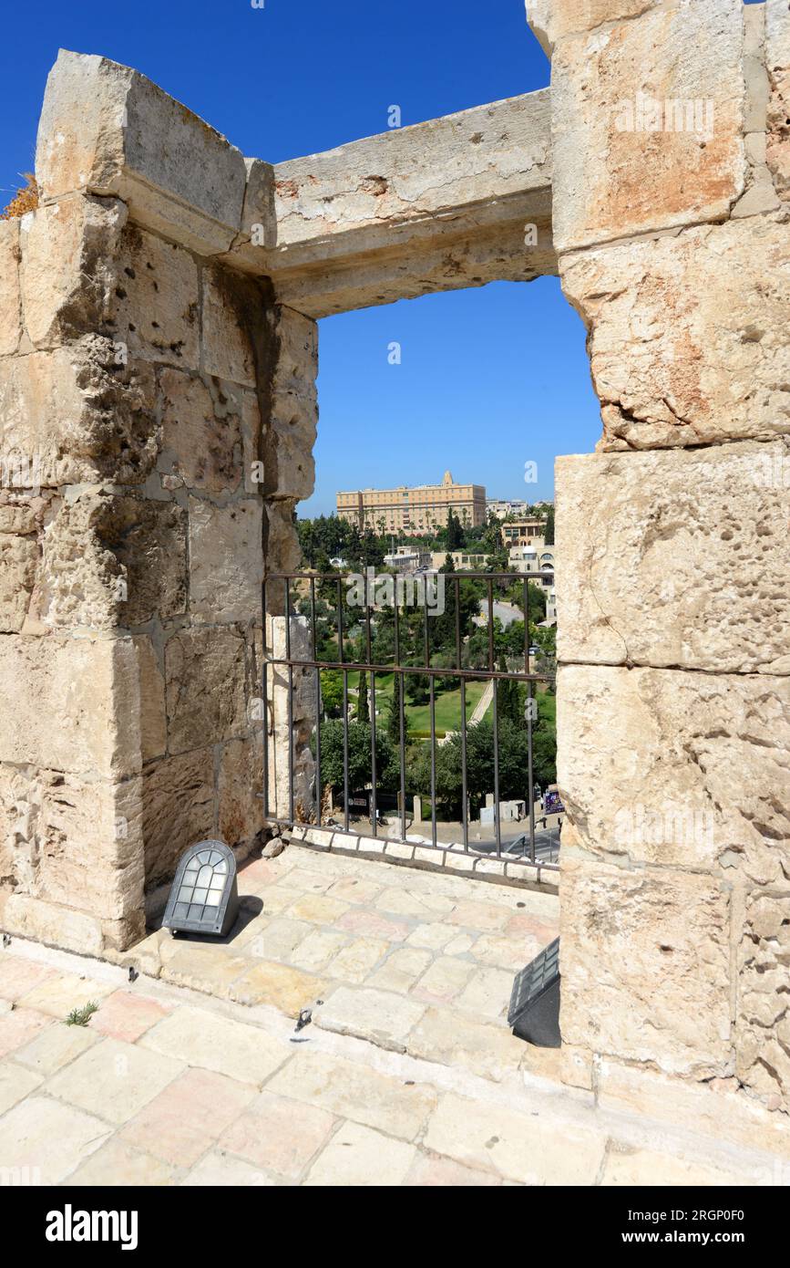 The King David hotel seen from the Citadel in the old city of Jerusalem ...