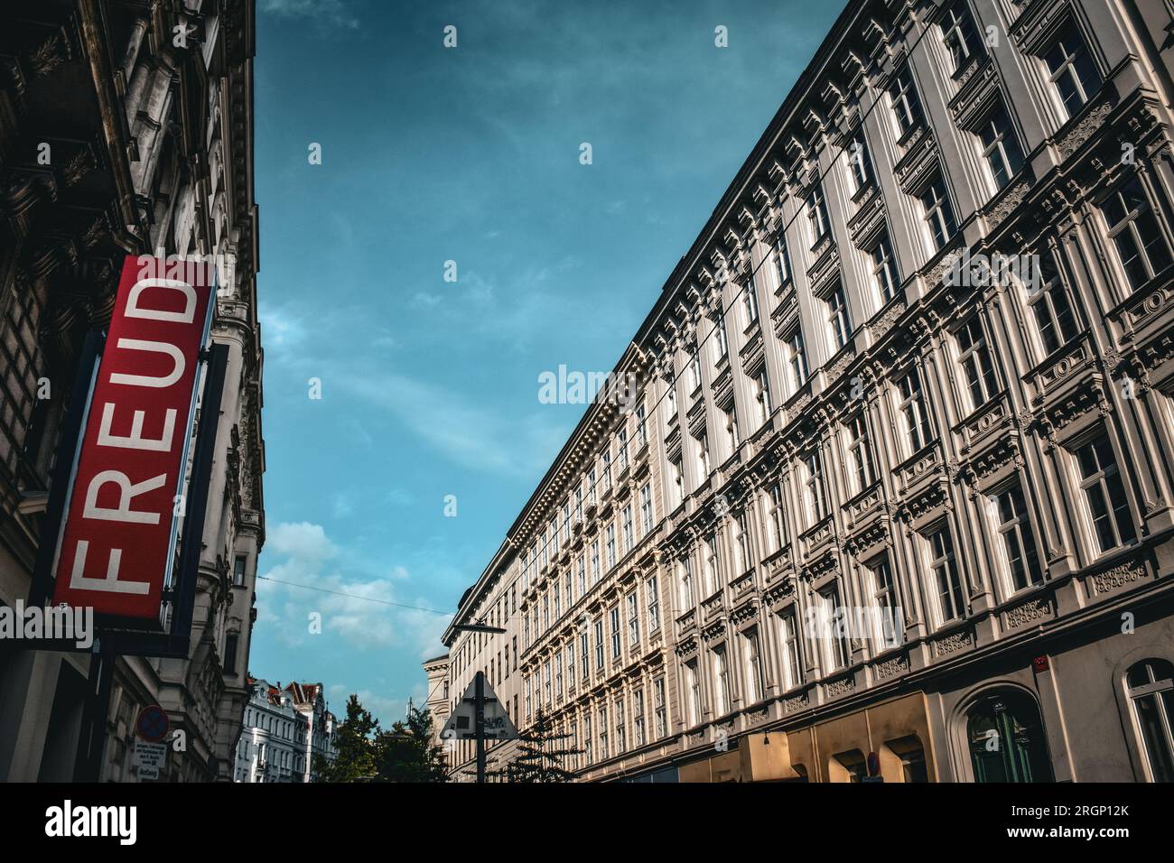 Street View of the Sigmund Freud Museum Sign - Vienna, Austria Stock ...