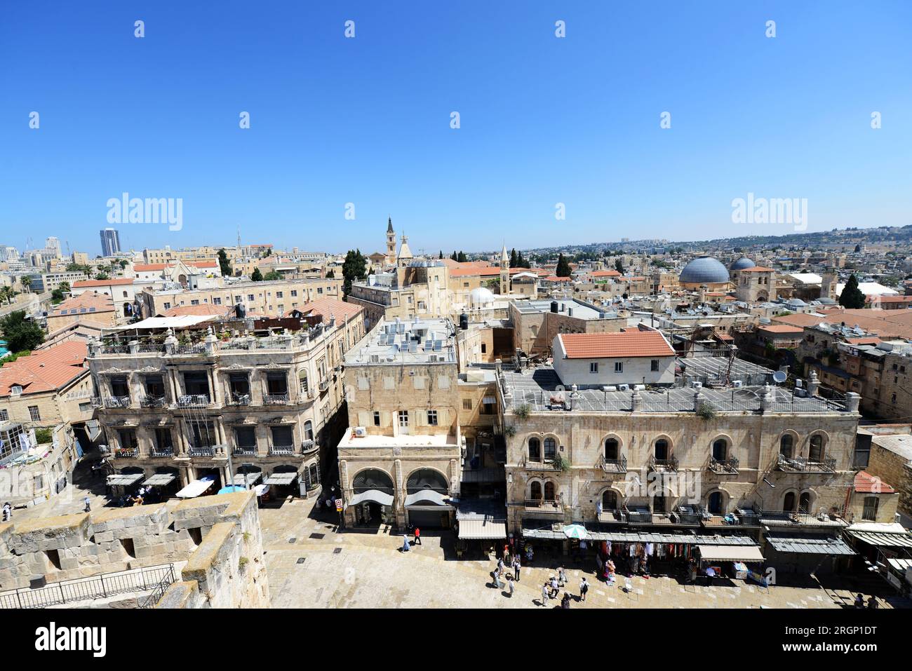 A view of the old city of Jerusalem seen from the top of the Citadel by ...