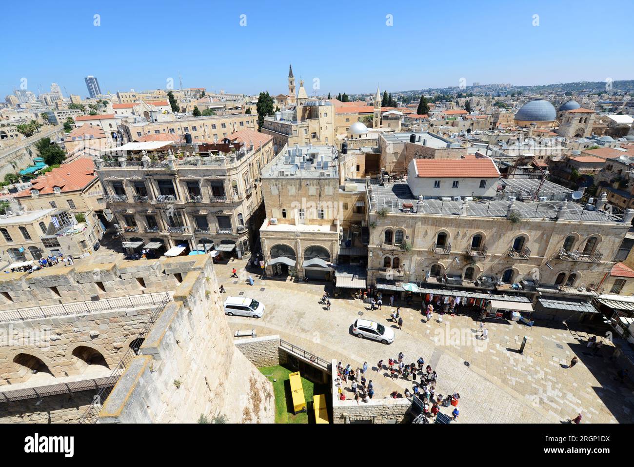 A view of the old city of Jerusalem seen from the top of the Citadel by ...