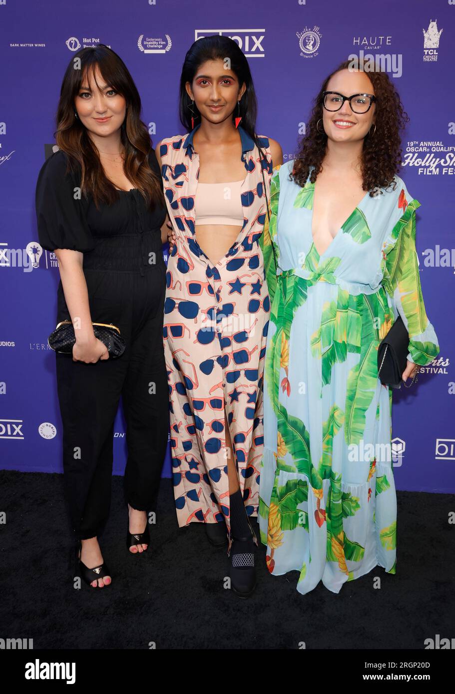 Hollywood, California, USA. 10th Aug, 2023. Naomi Sedgwick, Pratima Mani, Lorena Lourenco ...