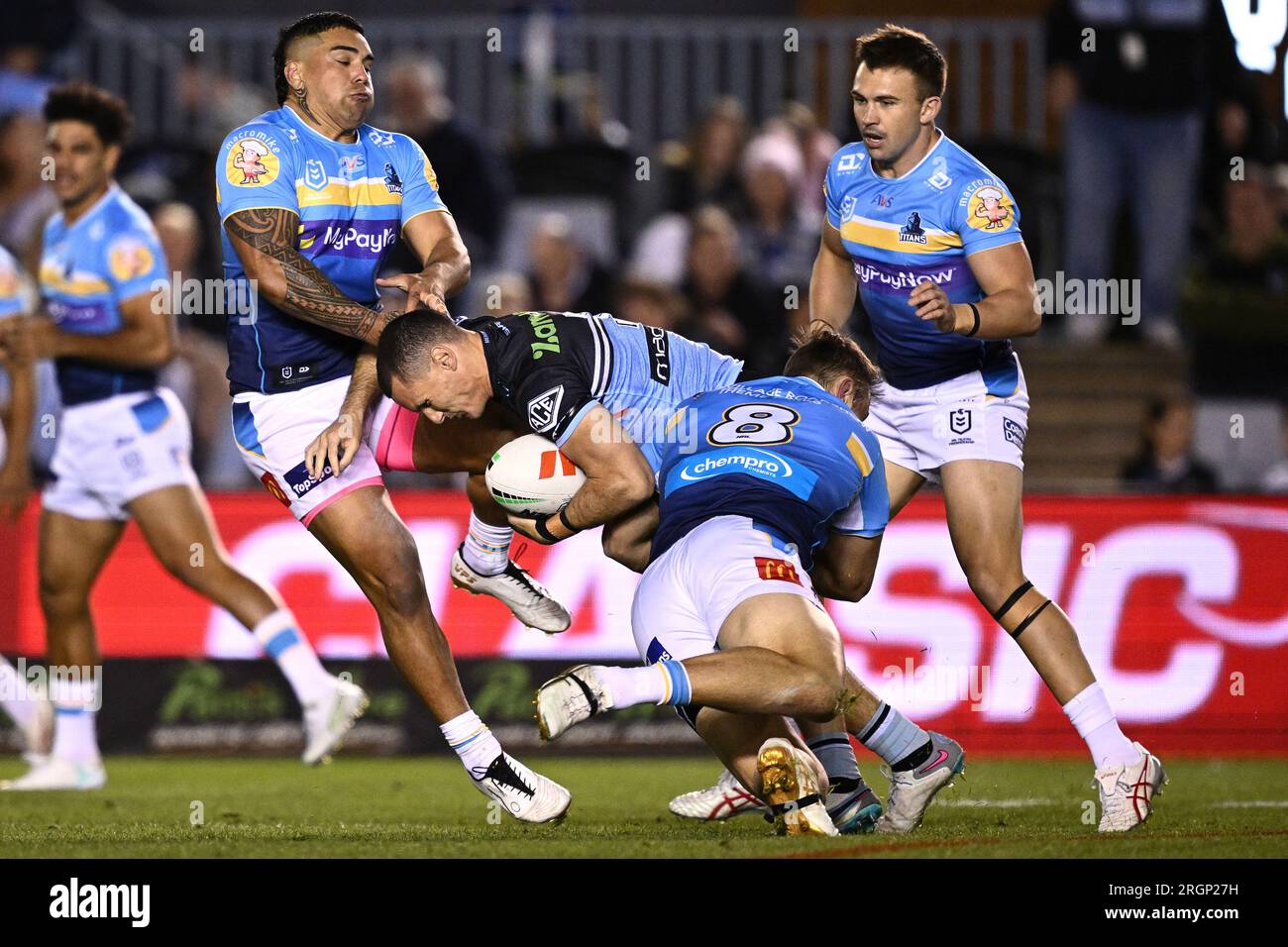 Sydney, Australia. 11th Aug, 2023. Connor Tracey of the Sharks is ...