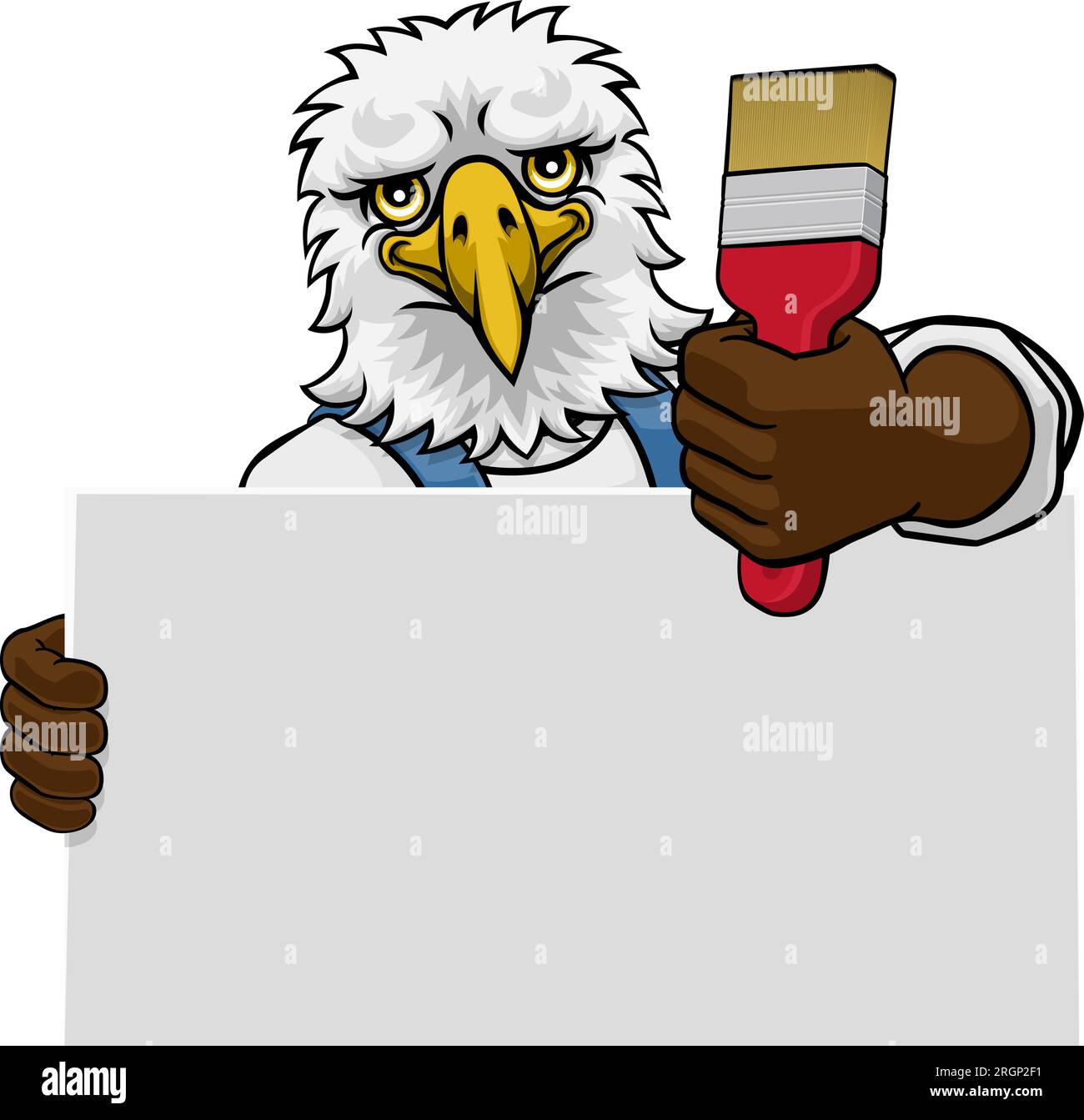 Eagle Painter Decorator Paint Brush Mascot Man Stock Vector Image & Art ...
