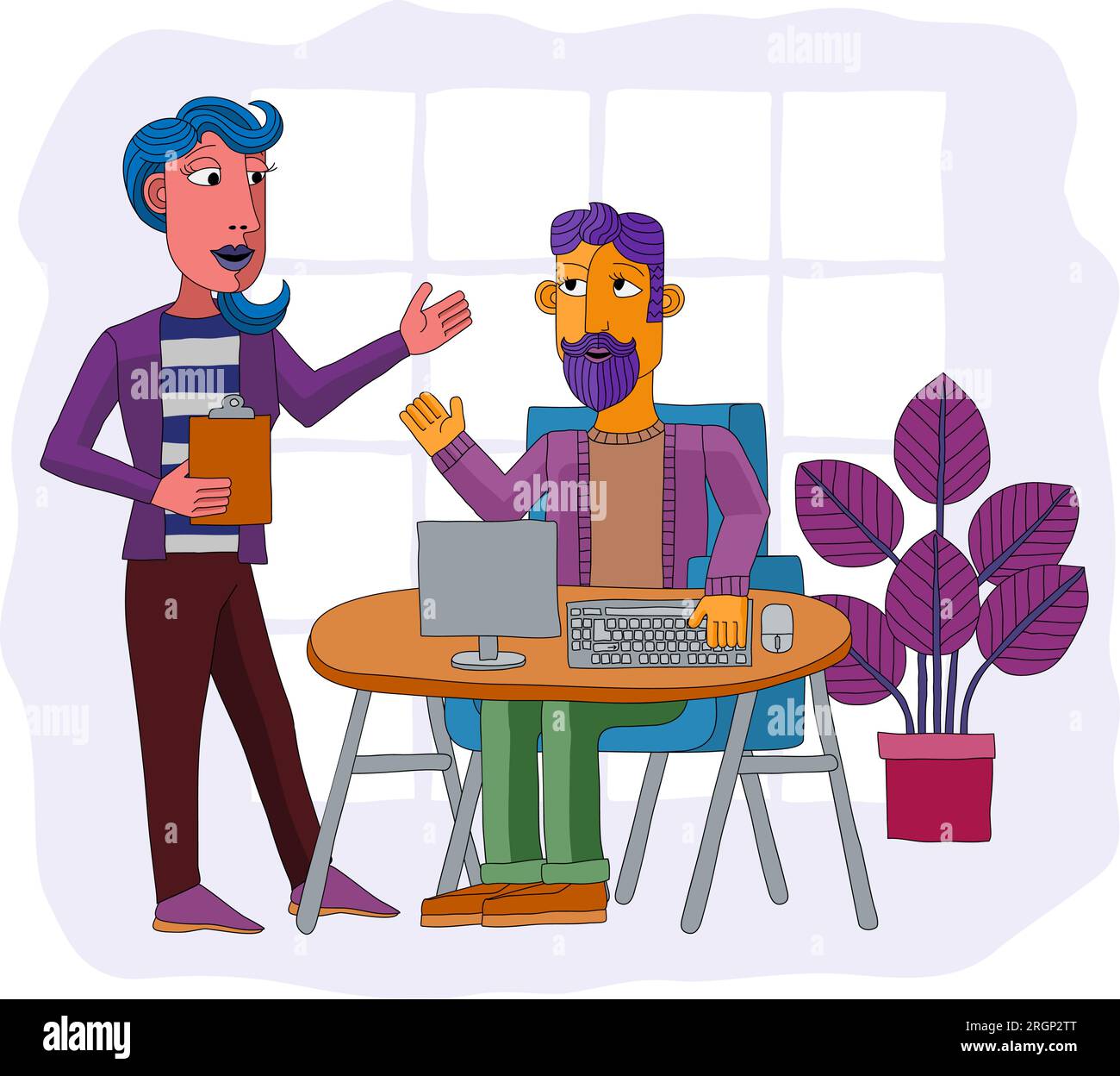 People Working Business Illustration Office Scene Stock Vector Image ...