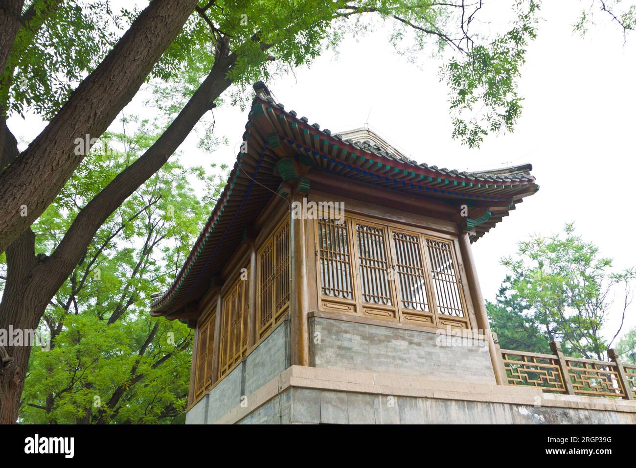 loft building in a Chinese ancient garden, north china Stock Photo - Alamy