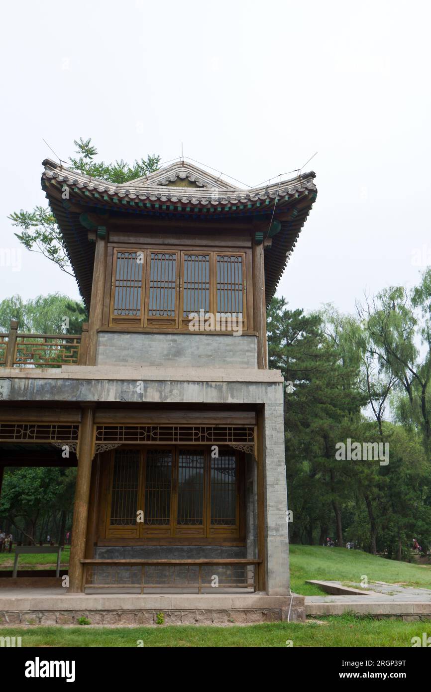 loft building in a Chinese ancient garden, north china Stock Photo - Alamy