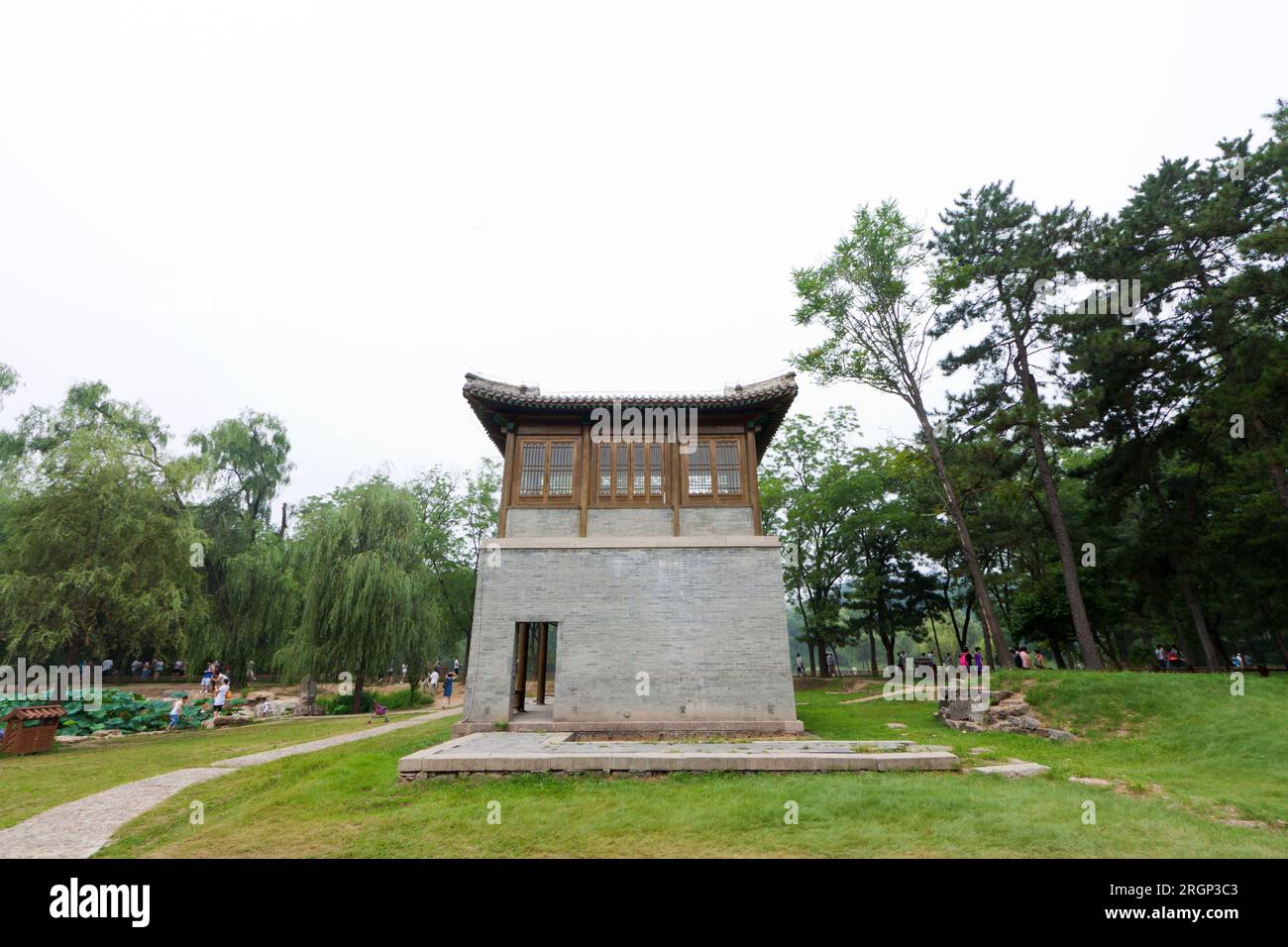 loft building in a Chinese ancient garden, north china Stock Photo - Alamy