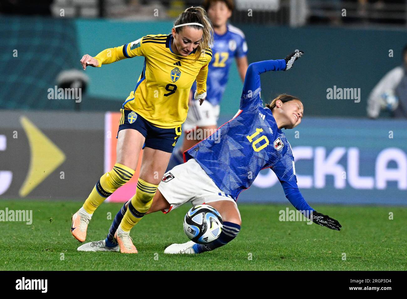 Sweden's Kosovare Asllani, left, and Japan's Fuka Nagano battle for the ...