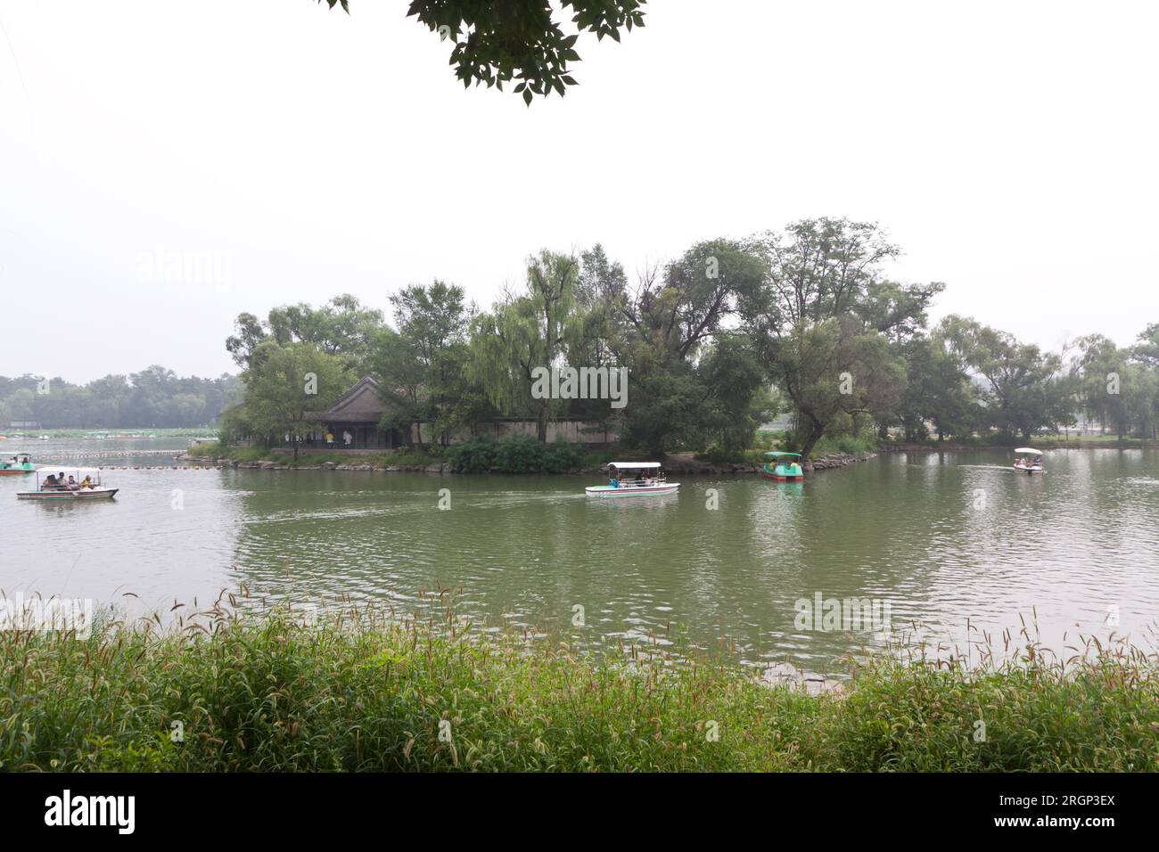 beautiful lake scenery in ancient Chinese garden Stock Photo - Alamy