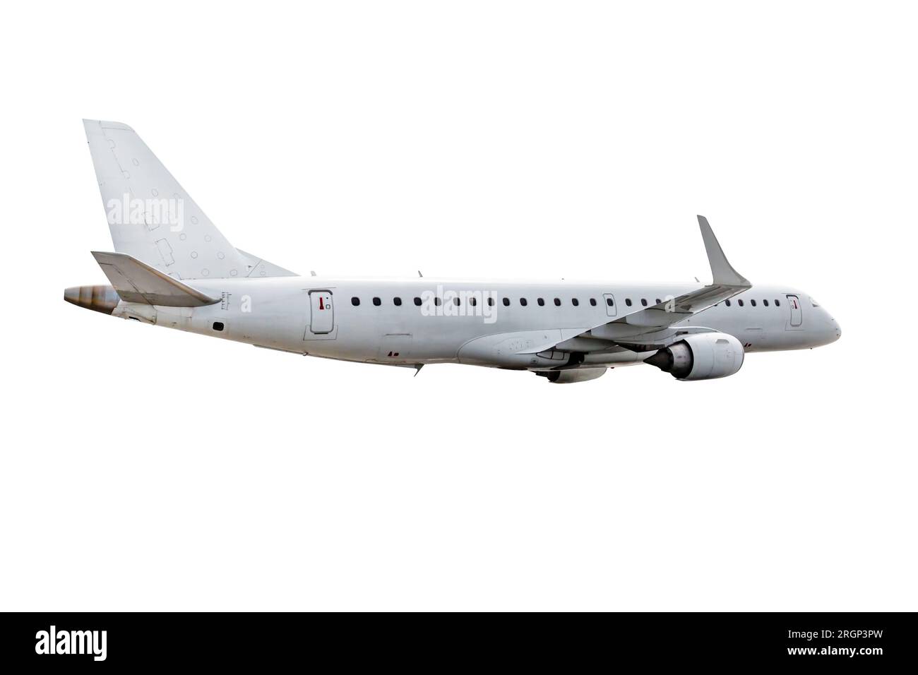 Passenger aircraft fly isolated on white background Stock Photo - Alamy