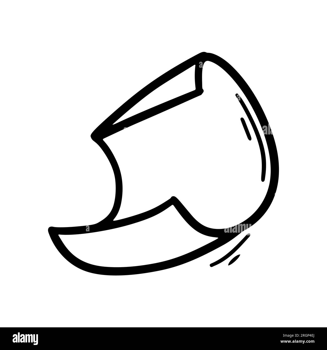 Curled flying page. Empty paper blank. Document in doodle style. Hand ...