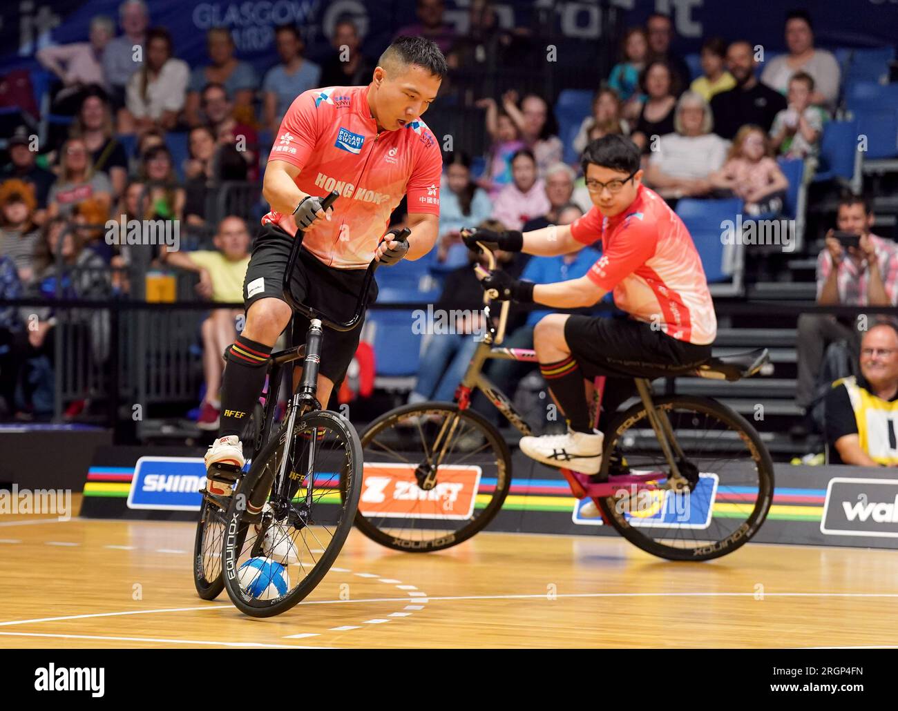 Action from Hong Kong versus Malaysia in the Men’s Elite Cycle-ball ...