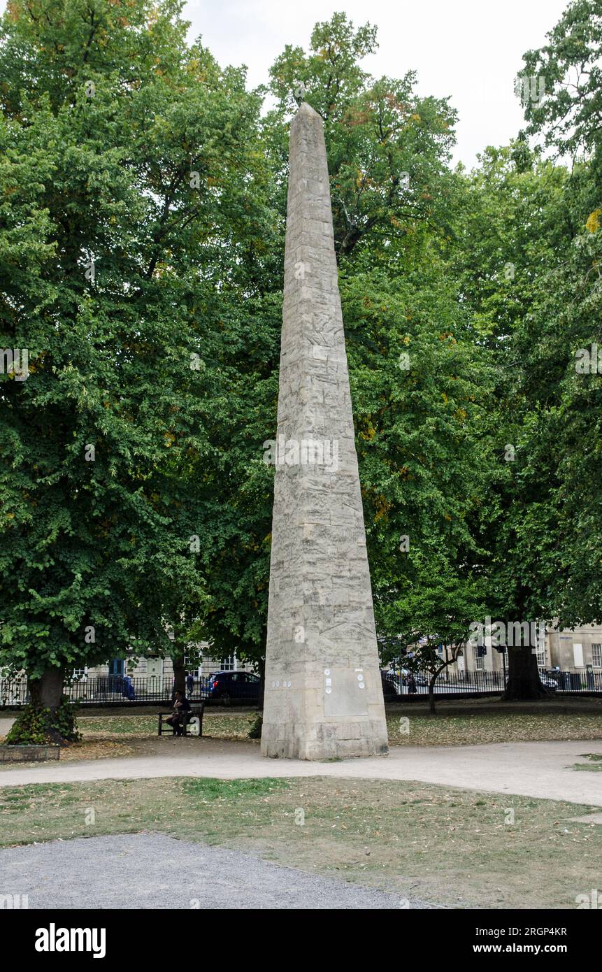 View of the historic stone obelisk erected by Beau Nash in honour of ...