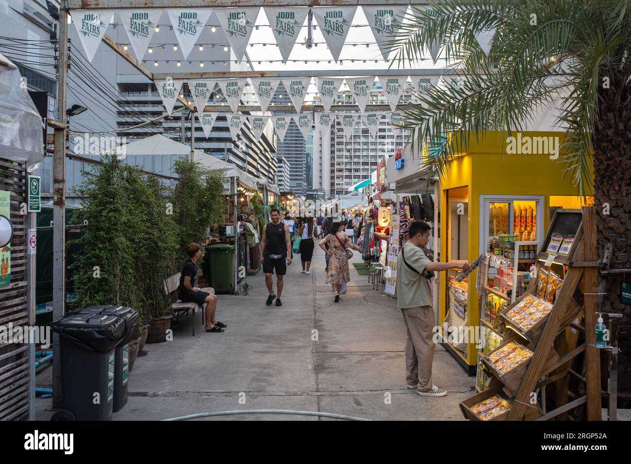 Bangkok, Thailand - June 12, 2023: People at the Jodd Fair's night ...