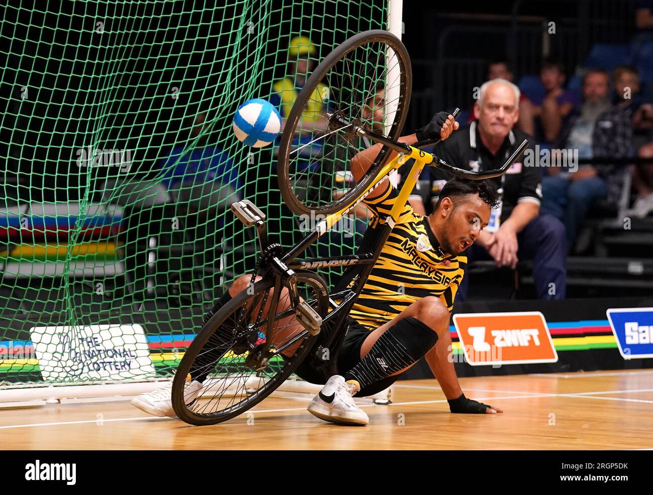 Action from Hong Kong versus Malaysia in the Men’s Elite Cycle-ball ...