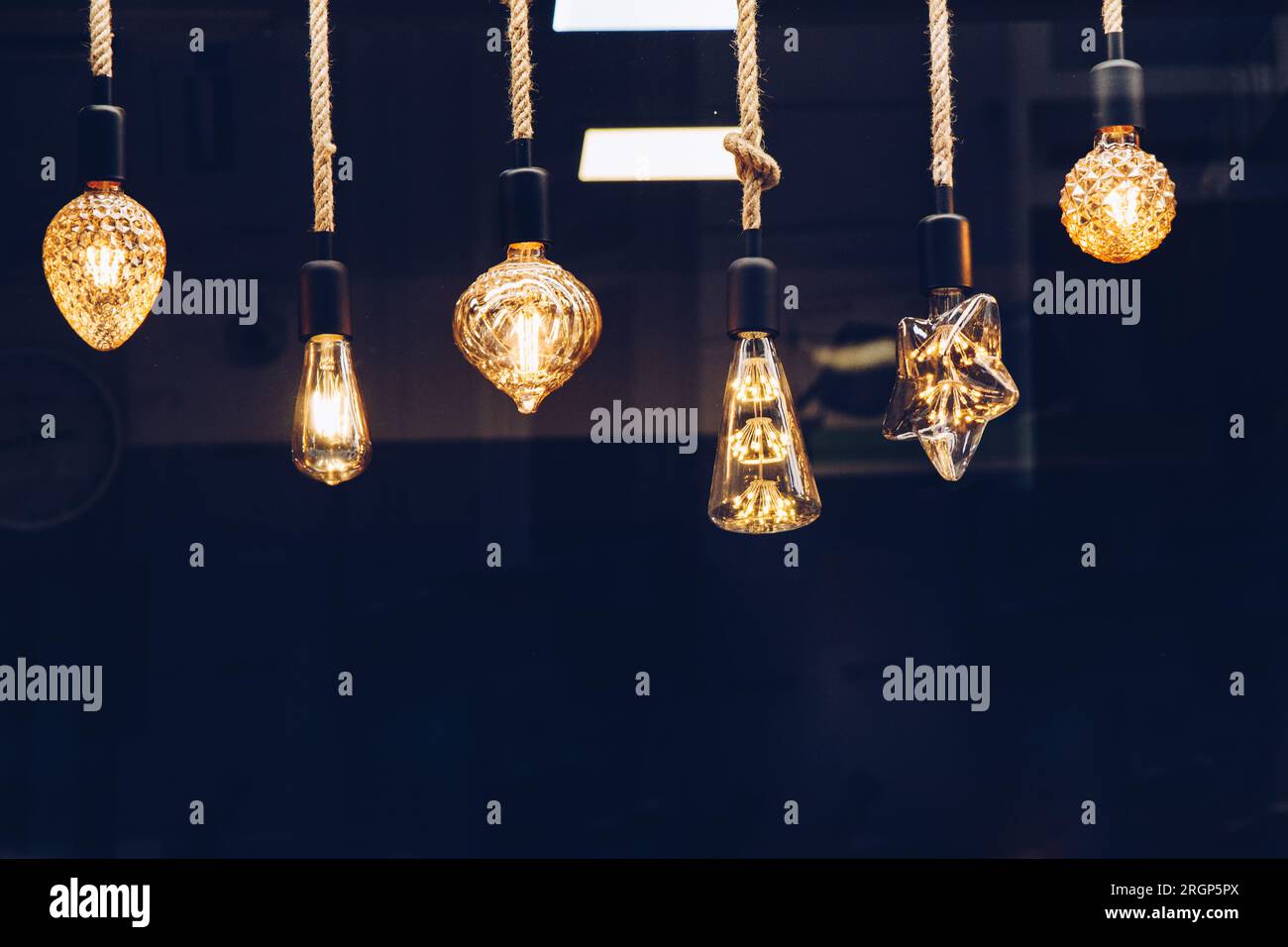 Decorative antique edison style light bulbs Stock Photo - Alamy