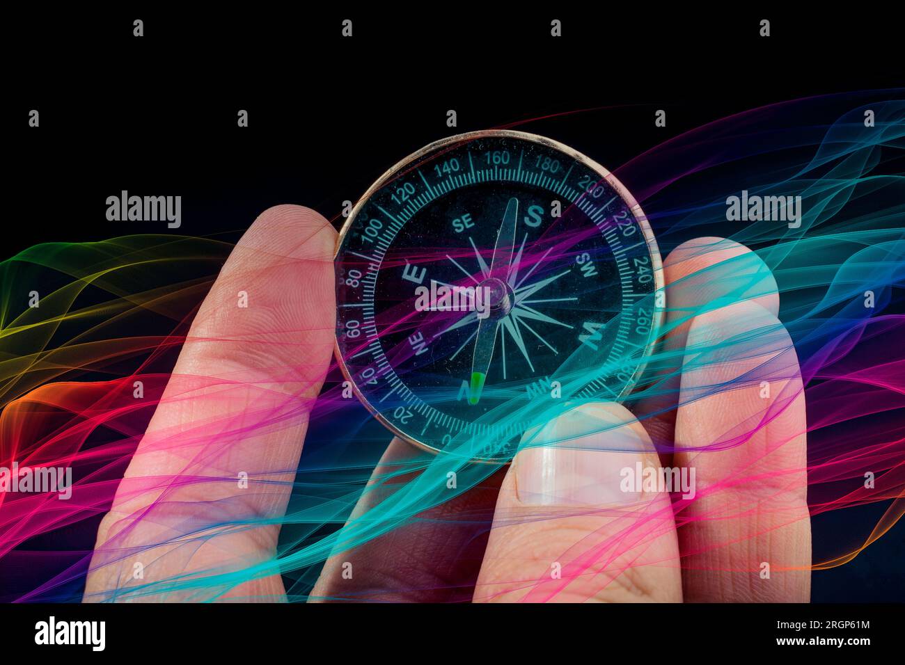 Hand holding compass in hand for navigation guide Stock Photo - Alamy