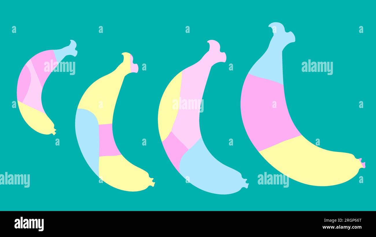 Multicolored bananas. Vector pop art pattern of colorful bananas ...