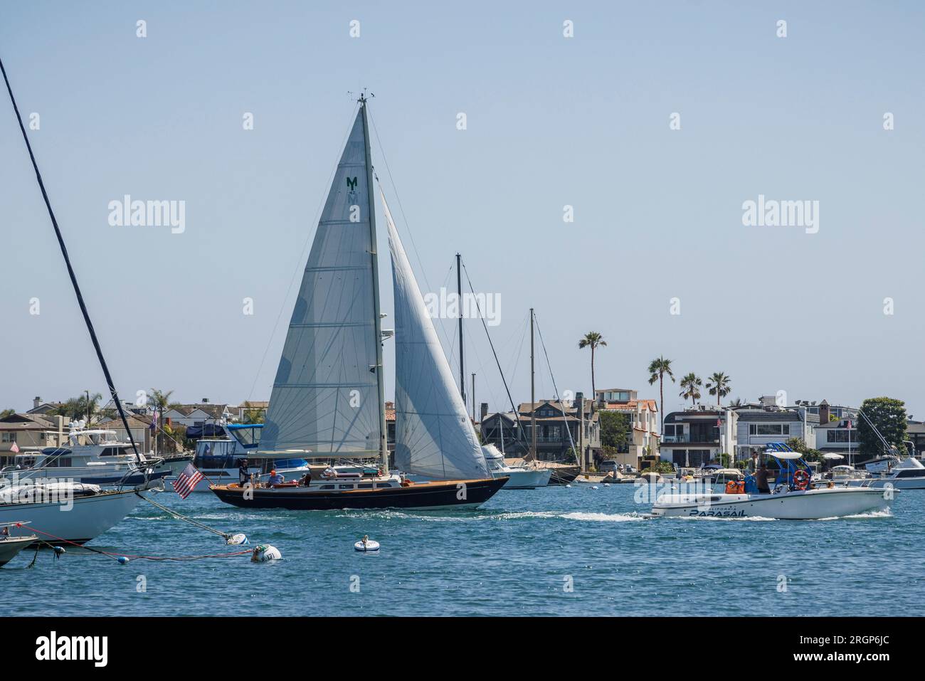 Boats cruising near Newport Beach, CA Stock Photo - Alamy
