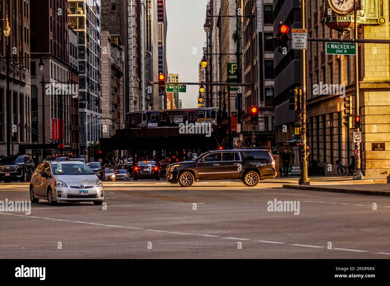 Street in the downtown of Chicago Stock Photo - Alamy