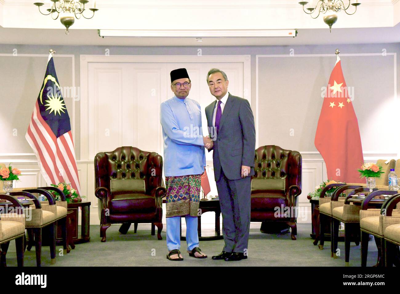 In this handout photo provided by Prime Minister's Office of Malaysia ...