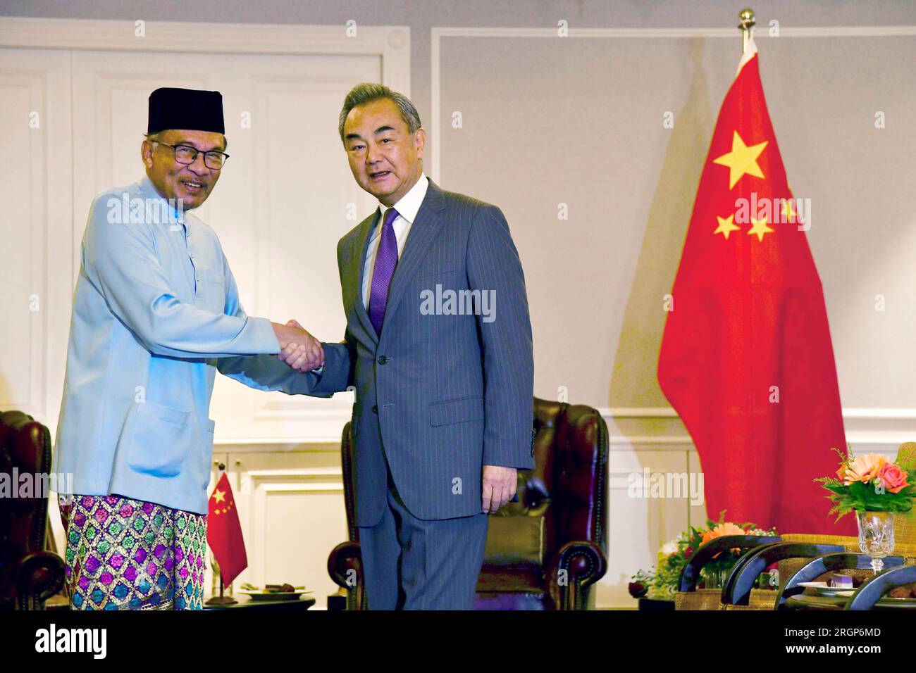 In this handout photo provided by Prime Minister's Office of Malaysia ...