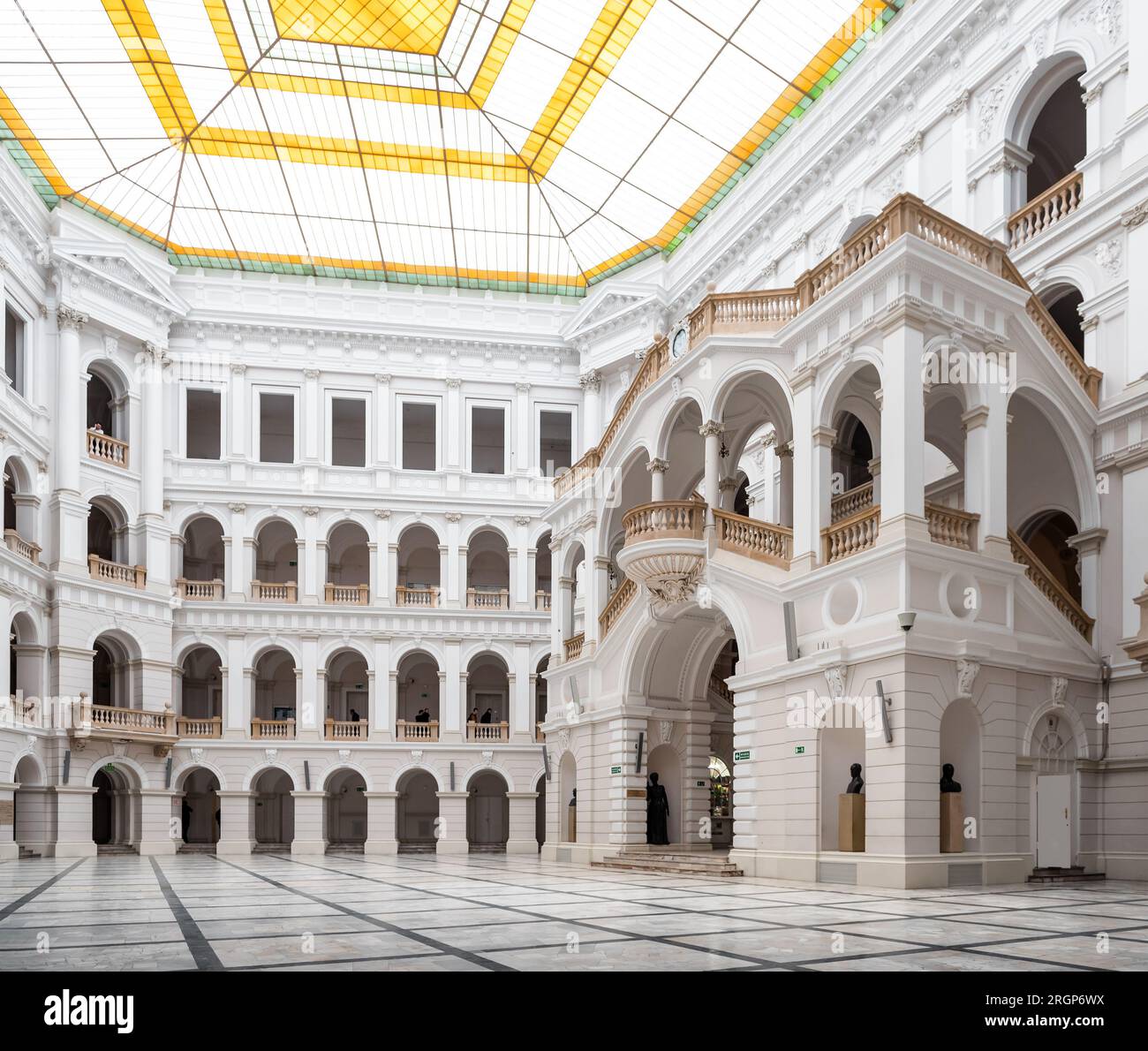Warsaw university of technology main building atrium with four storey ...