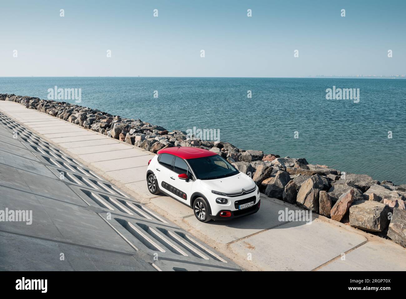 compact white Citroen C3 hatchback on a breakwater Stock Photo - Alamy