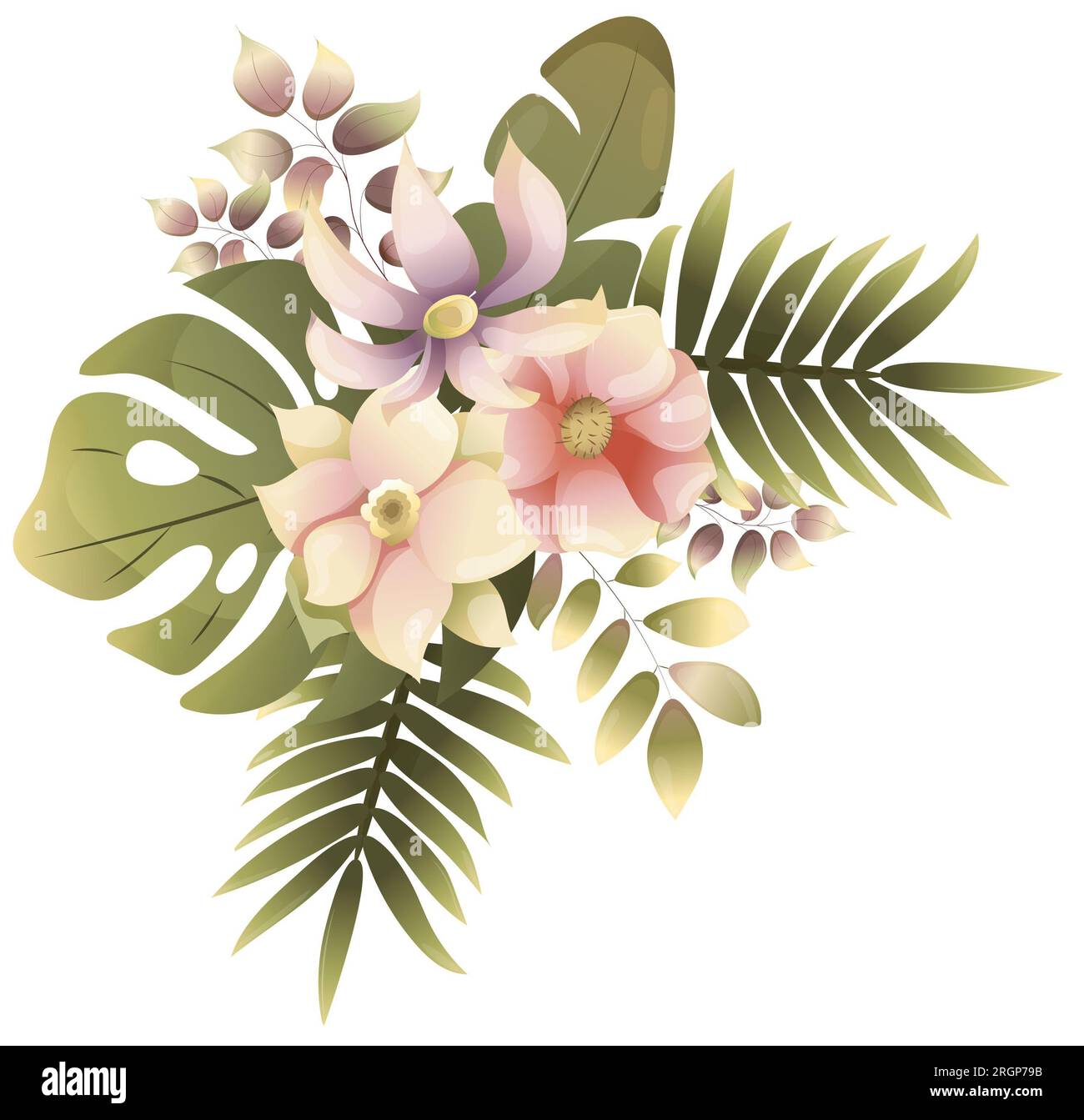 Yellow Hawaiian Flowers Clip Art