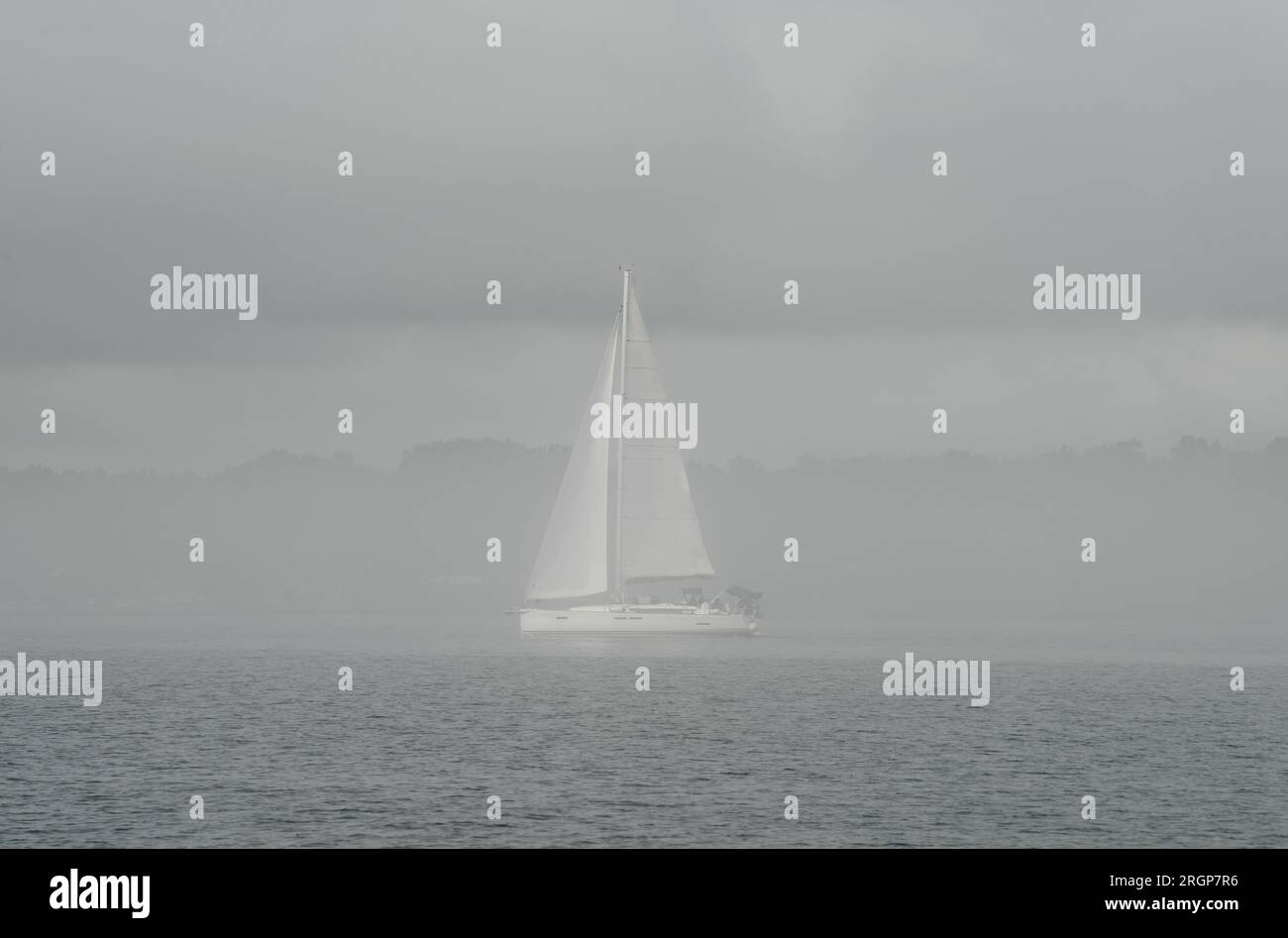 Sailing ship fog foggy sail boat hi-res stock photography and images ...