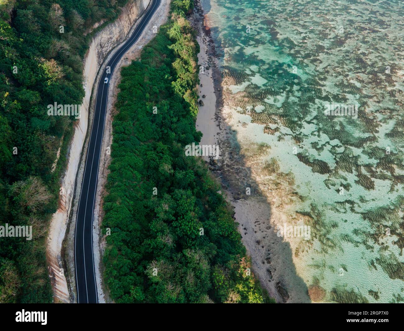 Aerial view of coastal road, Bali, Indonesia Stock Photo - Alamy