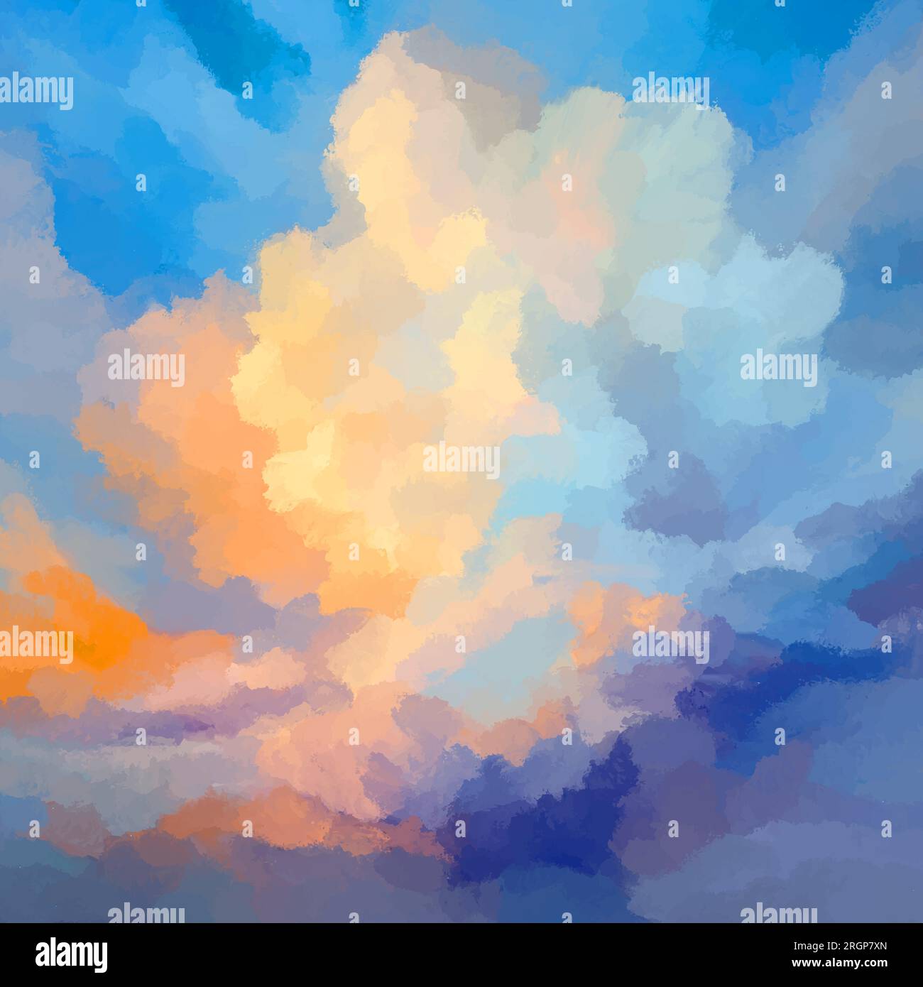 abstract hand painted sunset clouds background design Stock Vector ...