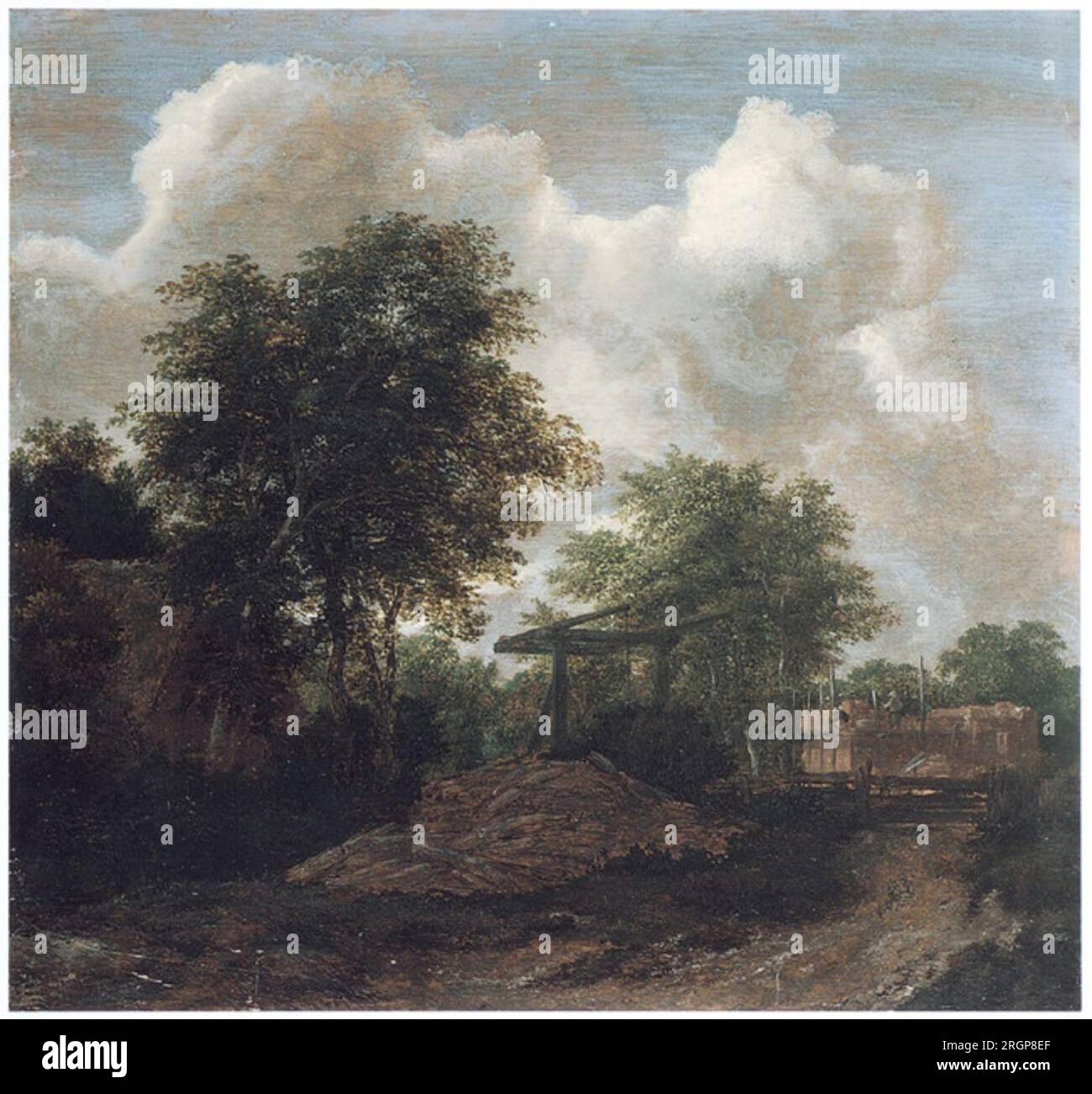 The Construction of a House circa 1660 by Jacob van Ruisdael Stock ...