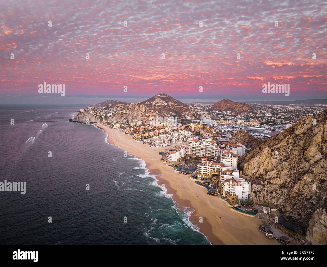 Cabo resorts on the Pacific Ocean beach, Baja California Stock Photo ...