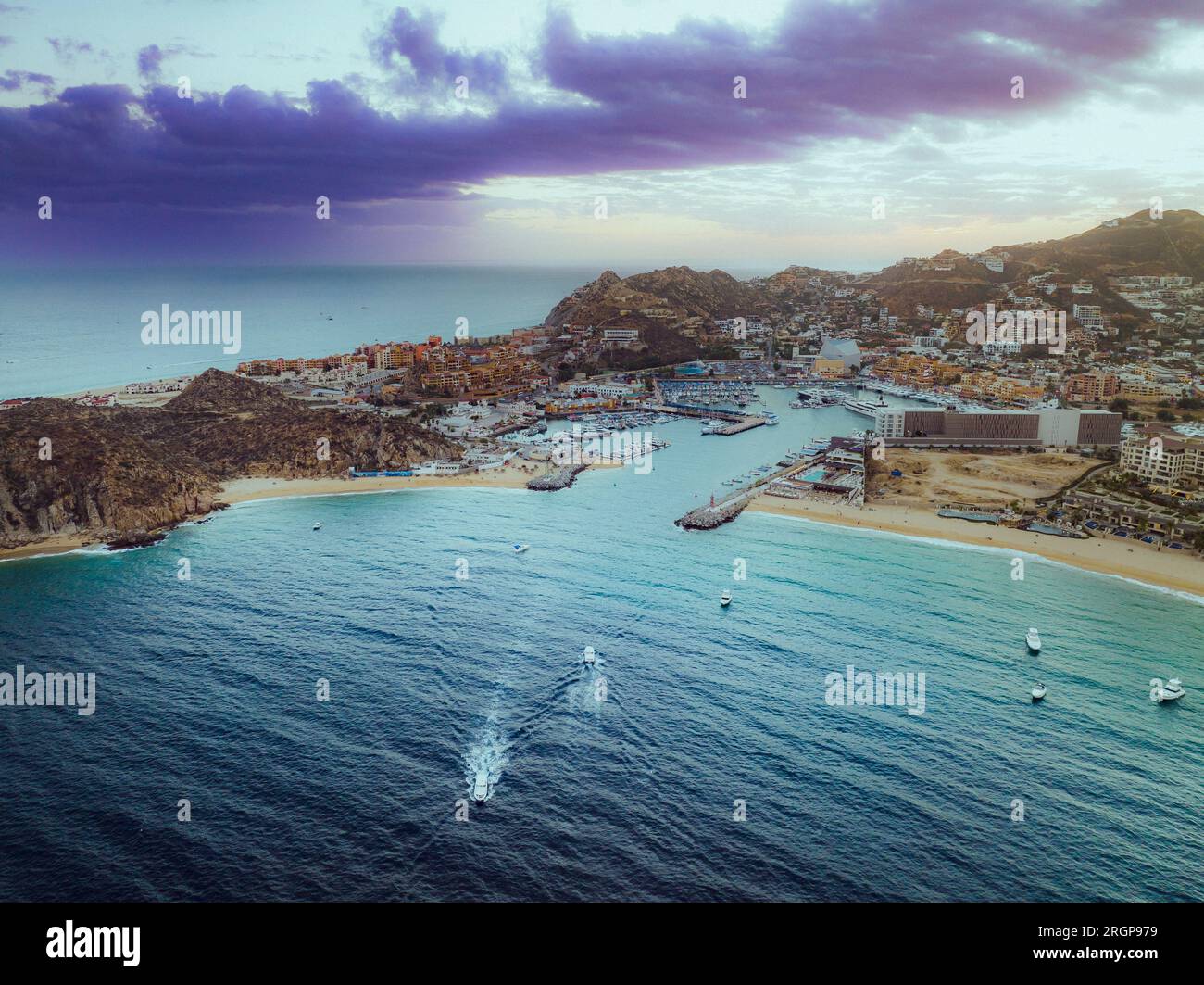 View of the Cabo Marina with boats and yachts, Baja California Stock ...