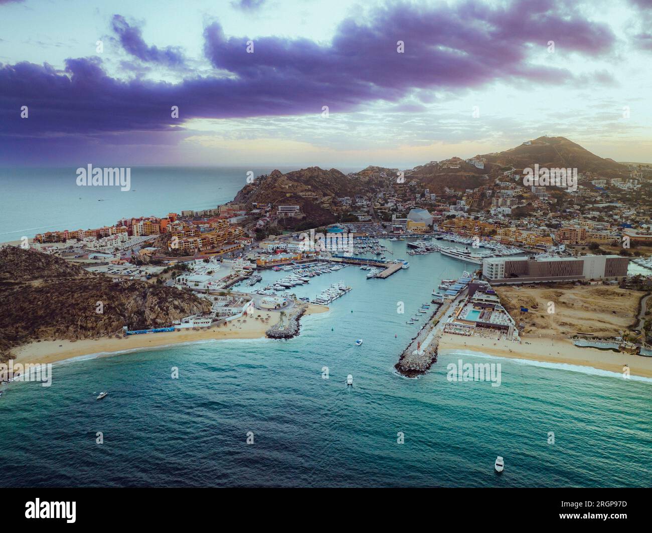 View of the Cabo Marina with boats and yachts, Baja California Stock ...