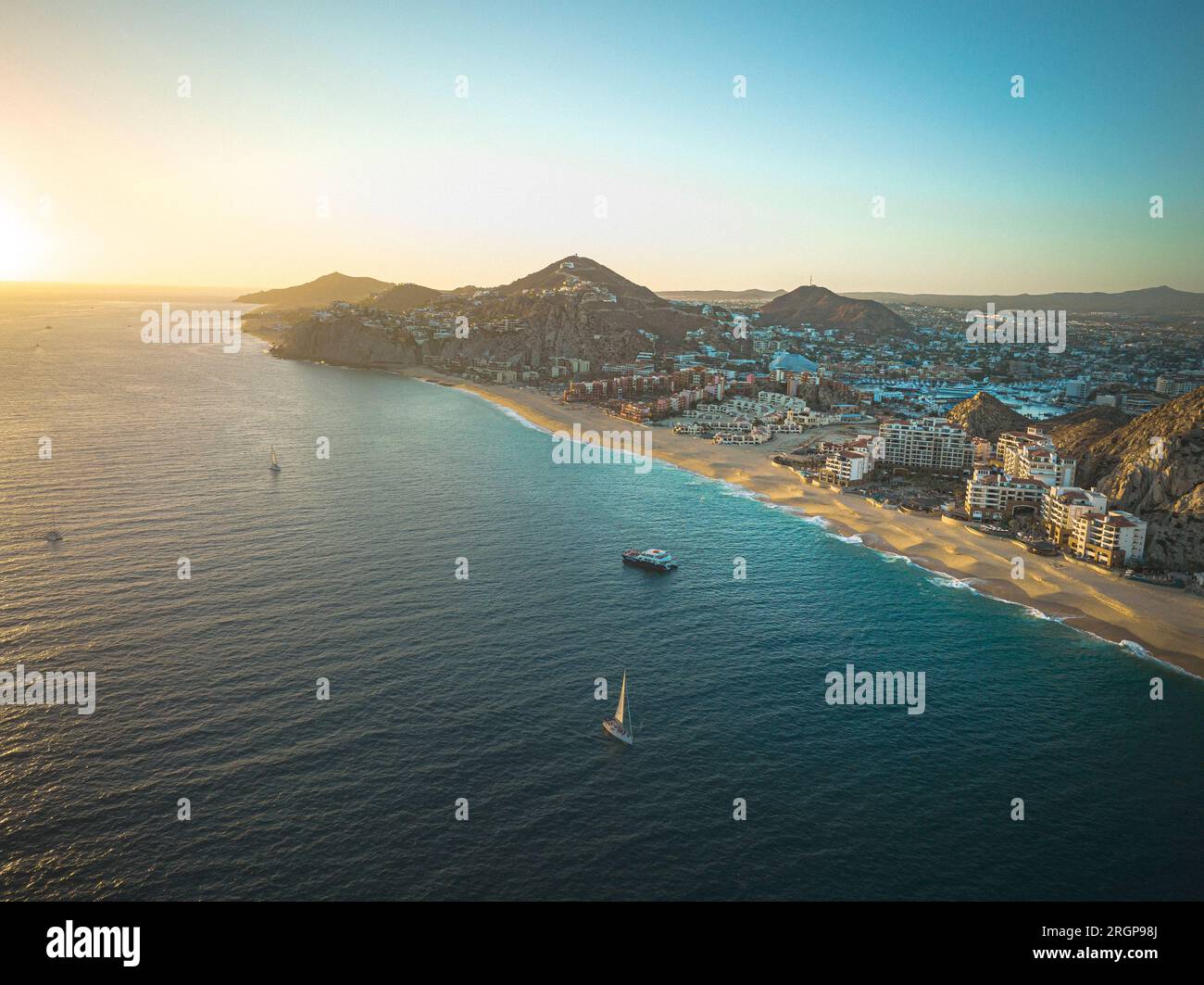 Cabo resorts on the Pacific Ocean beach, Baja California Stock Photo ...
