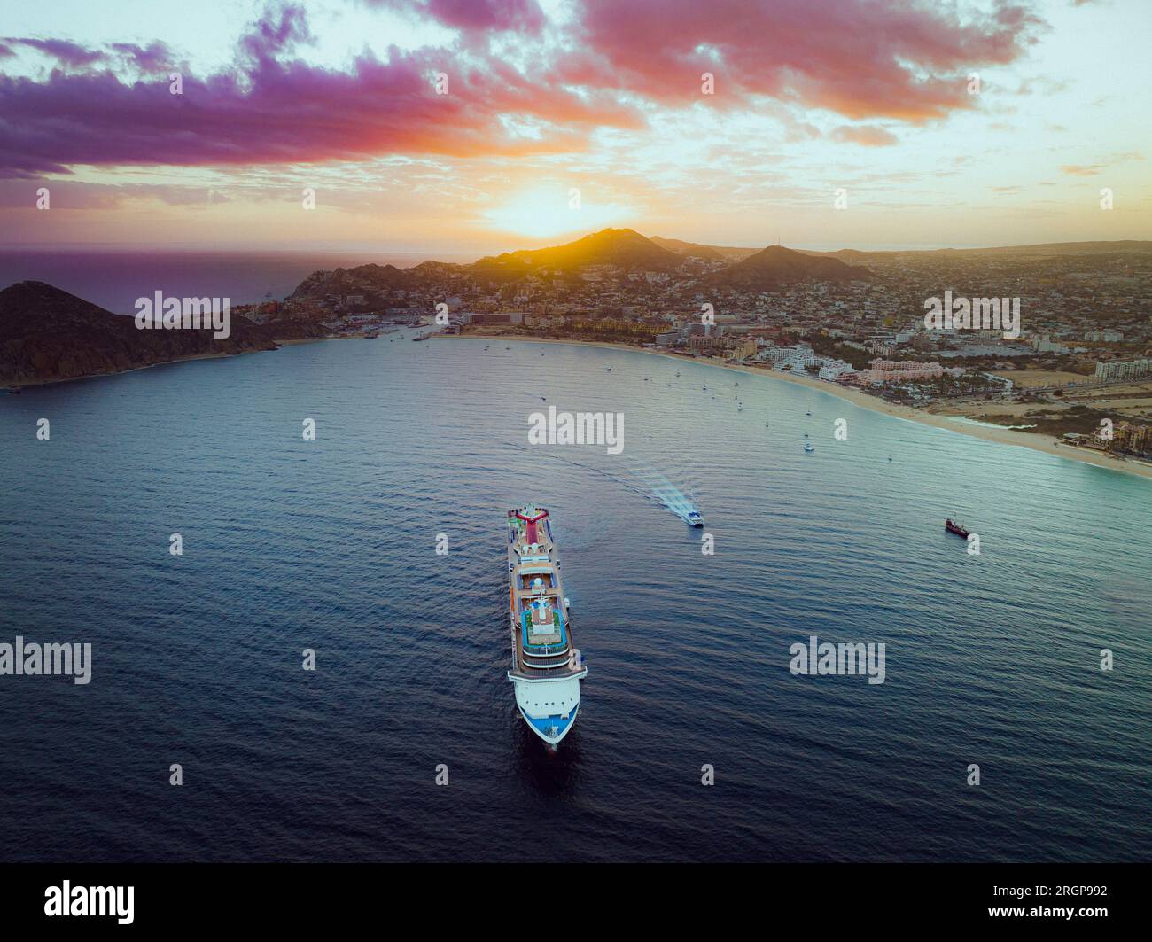 Cruise ship in the ocean near Cabo San Lucas, Baja California Stock ...