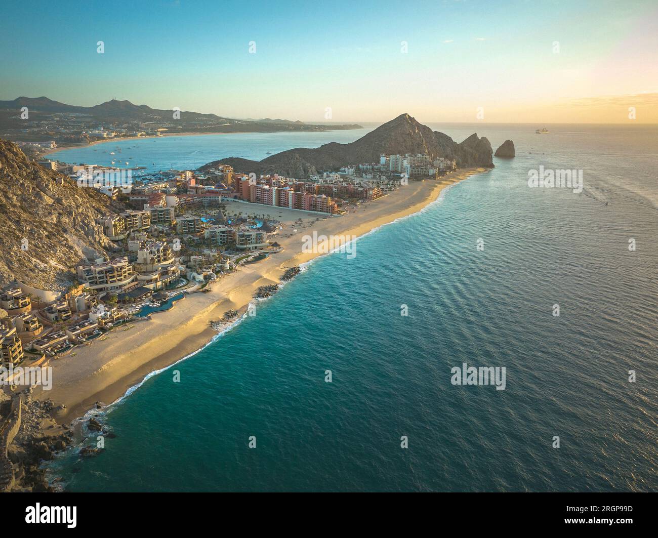 Cabo resorts on the Pacific Ocean beach, Baja California Stock Photo ...