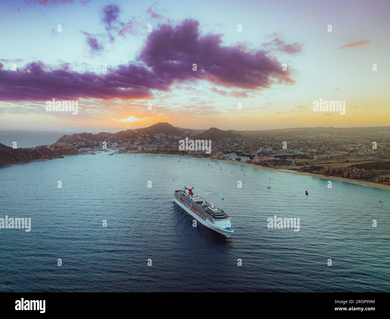 Cruise ship in the ocean near Cabo San Lucas, Baja California Stock ...
