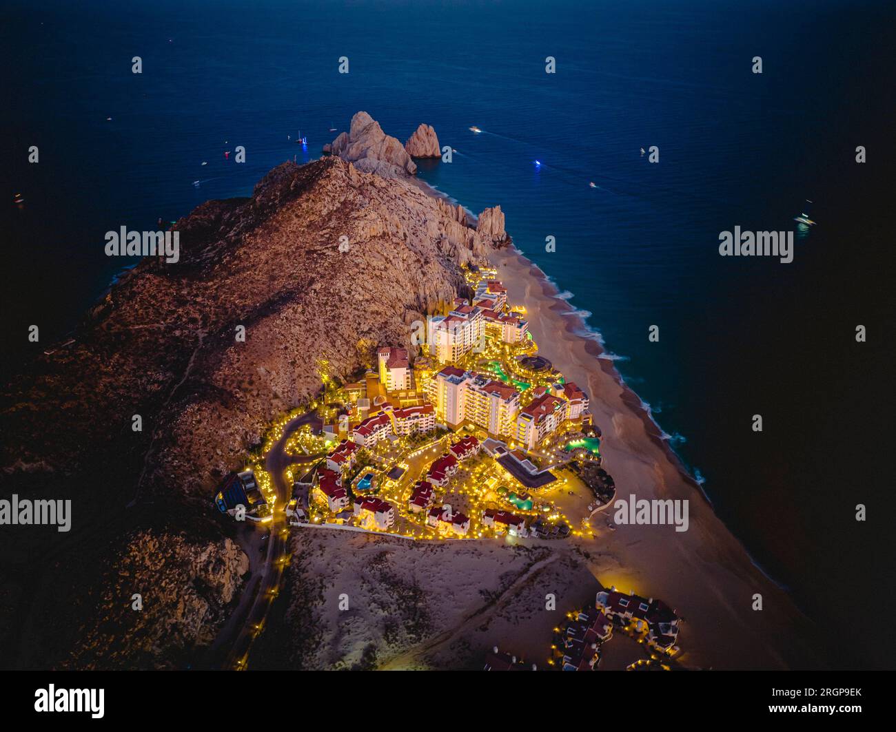 Cabo resorts on the Pacific Ocean beach, Baja California Stock Photo ...