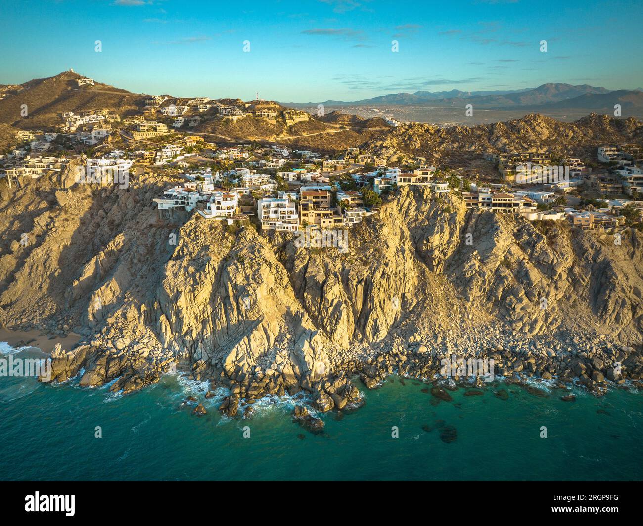 Cabo houses on a beautiful cliff, Baja California Stock Photo - Alamy