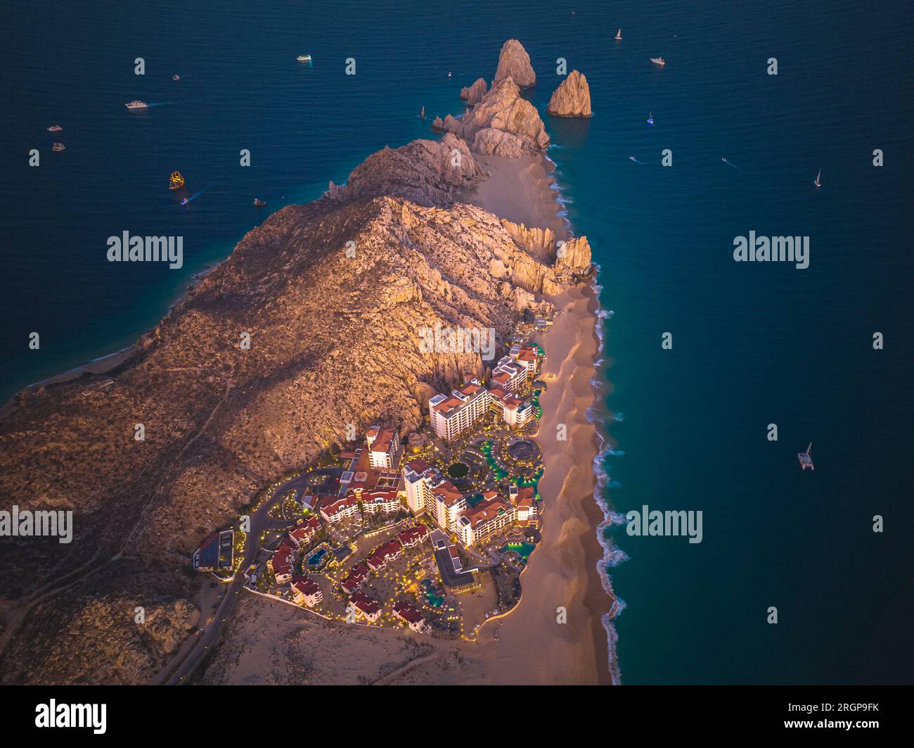 Cabo resorts on the Pacific Ocean beach, Baja California Stock Photo ...