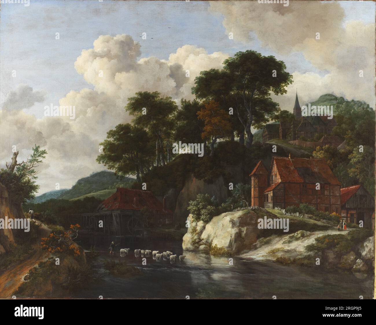 Hilly Landscape with a Watermill, ca. 1670 circa 1670 by Jacob van ...