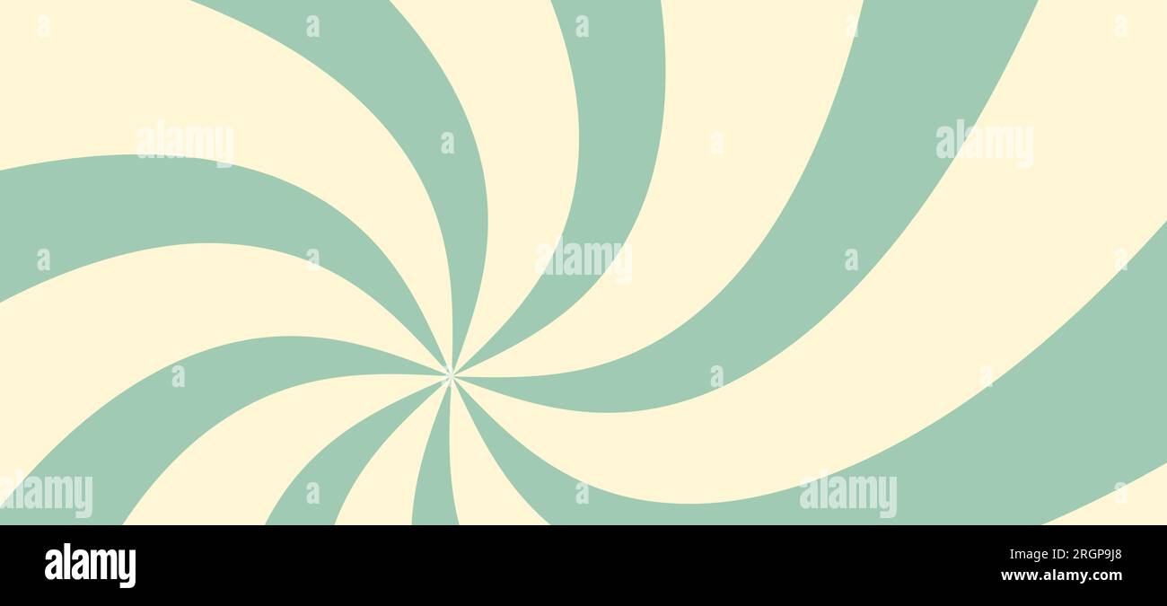 Sunburst pattern background with vibrant sun rays, green hues. Retro spiral and swirl design ...